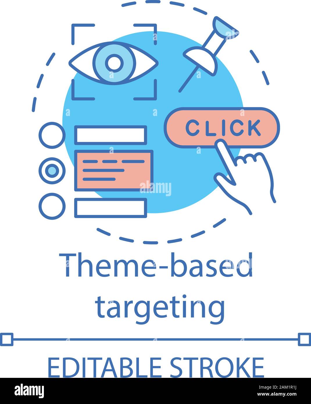Theme-based targeting concept icon. Digital marketing strategy idea ...