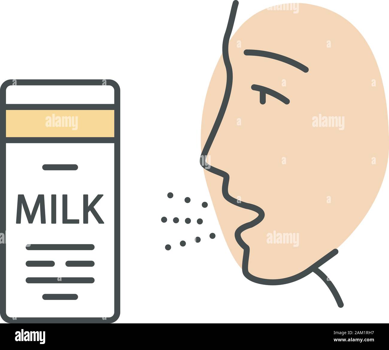 Milk Allergy Color Icon Food Allergy Allergic Reaction To Milk