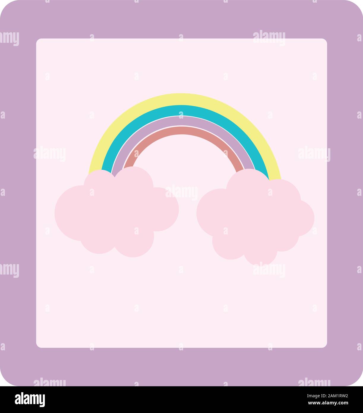 cute frame rainbow picture decoration vector illustration Stock Vector ...