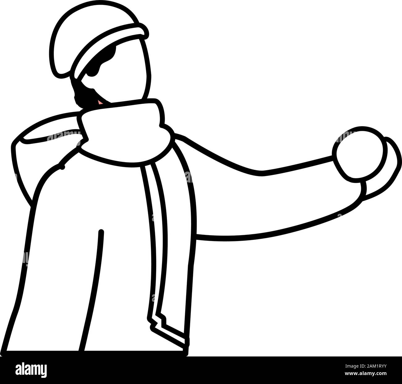 man with winter clothes on white background vector illustration design ...