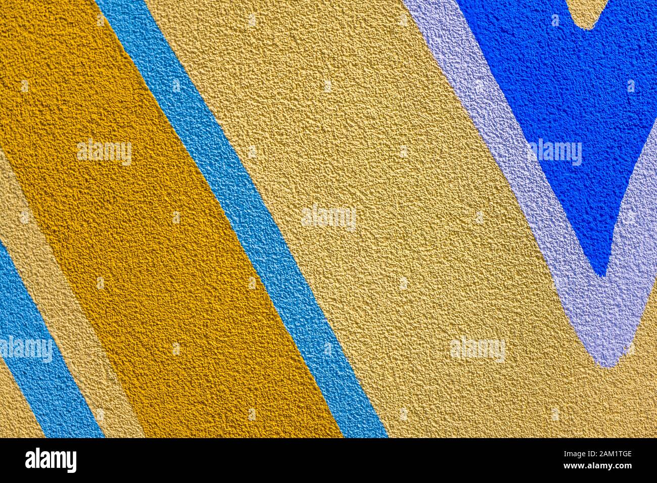 A fragment of the surface of a modern compound plastered wall with a ...