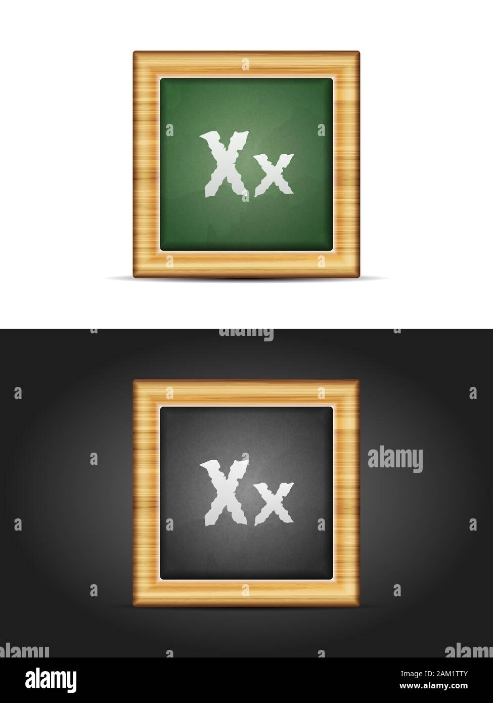 Letter X on chalkboard set. Vector illustration Stock Photo - Alamy