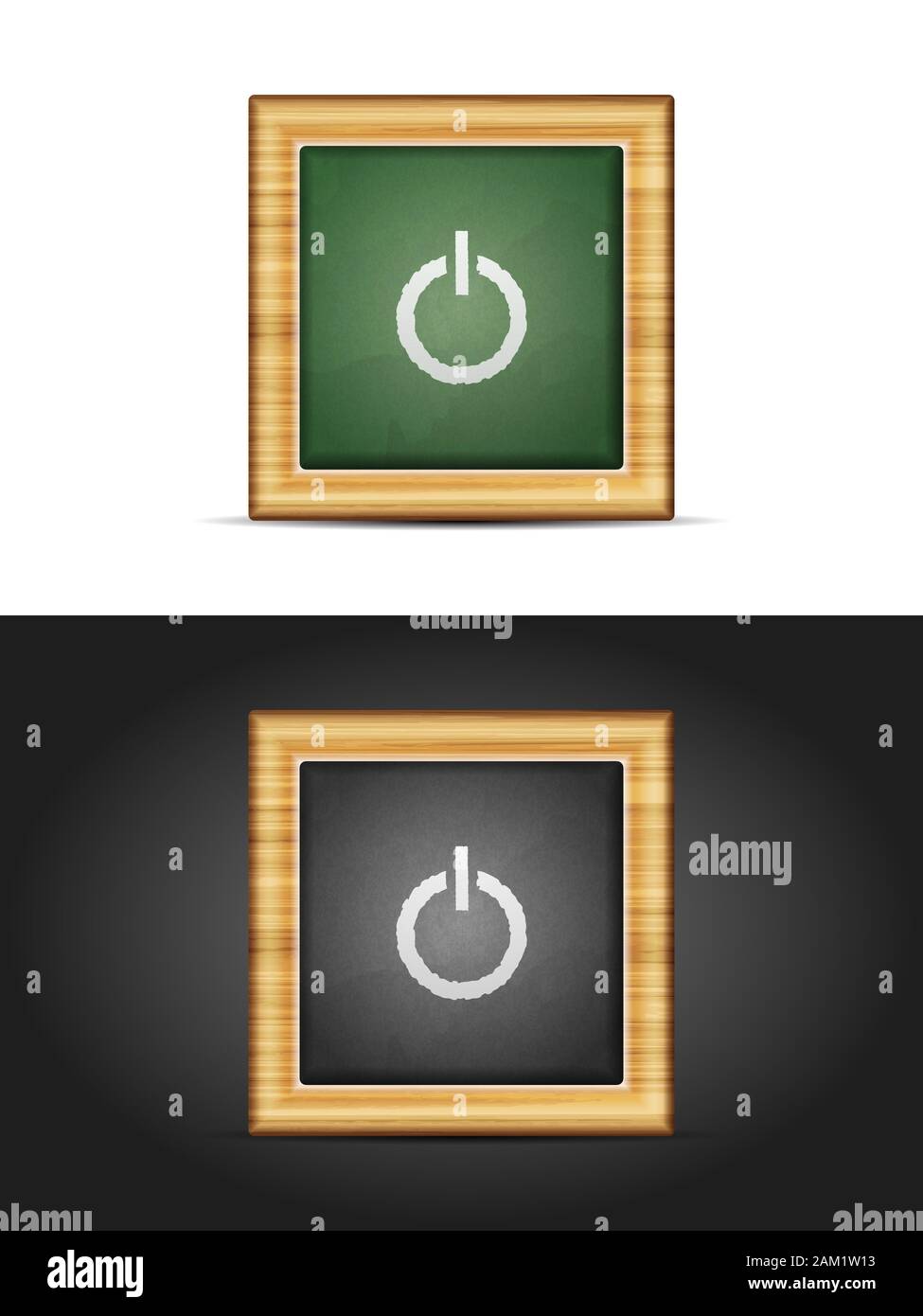 Power sign on chalkboard set. Vector illustration Stock Photo - Alamy