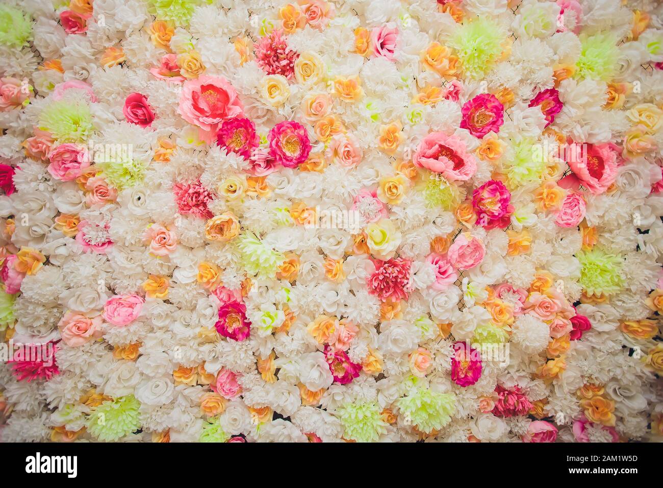 Bright and beautiful colors of plastic flowers Stock Photo - Alamy