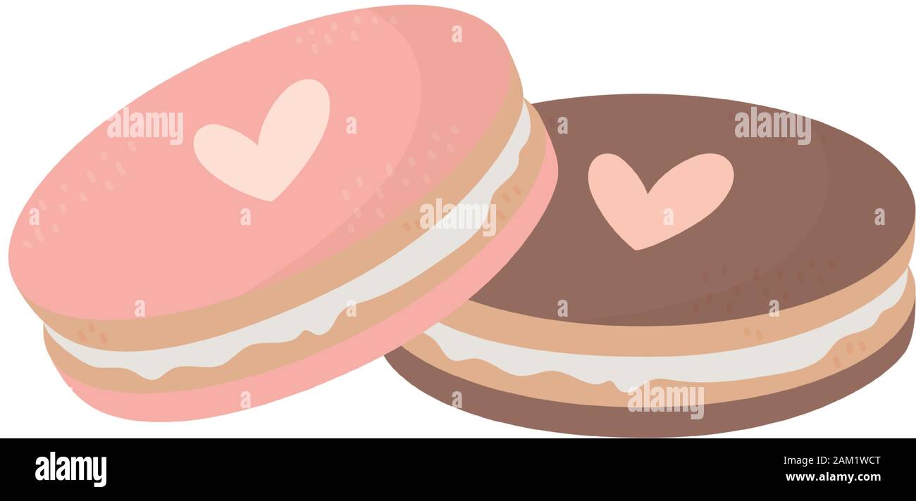 happy valentines day sweet cookies love hearts lovely vector ...