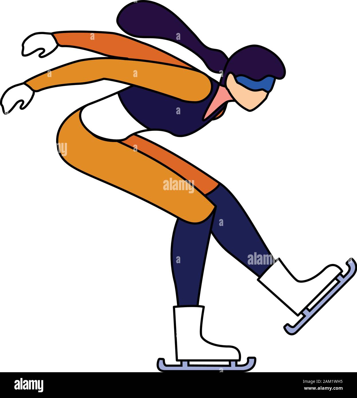 Woman speed skating exercise Stock Vector Images - Alamy