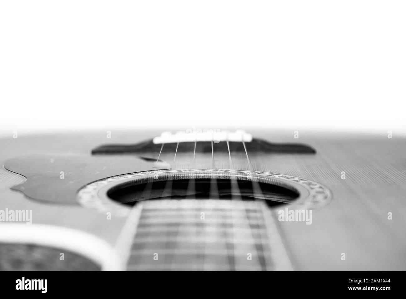 Closeup acoustic guitar on white background. Acoustic guitar that is ...