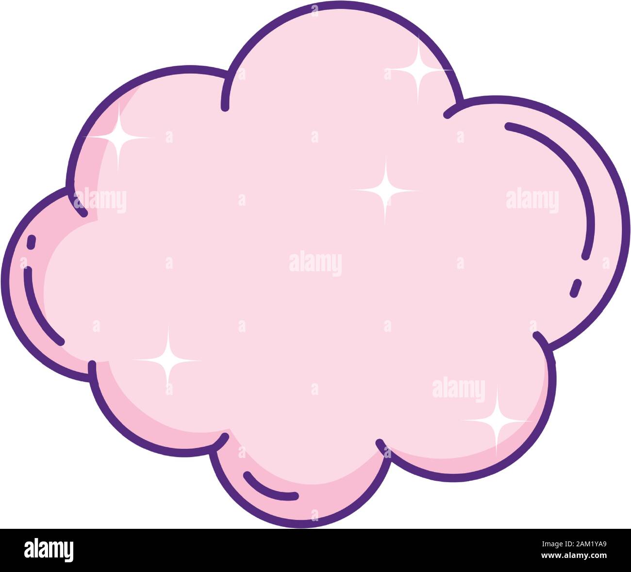 cute pink cloud decoration sky icon vector illustration Stock Vector ...