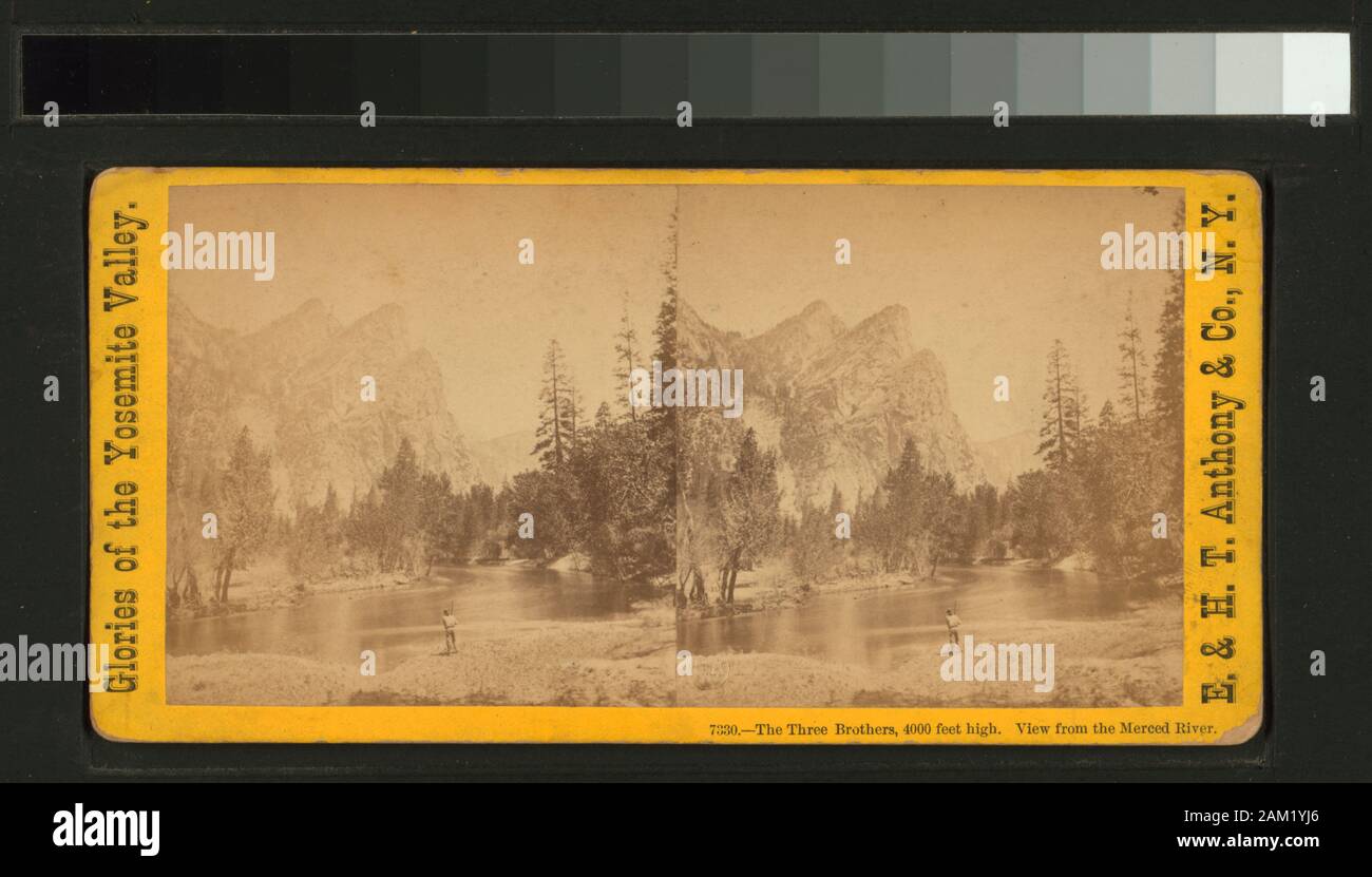 The Three Brothers, 4000 feet high View from the Marced River by E. & H ...