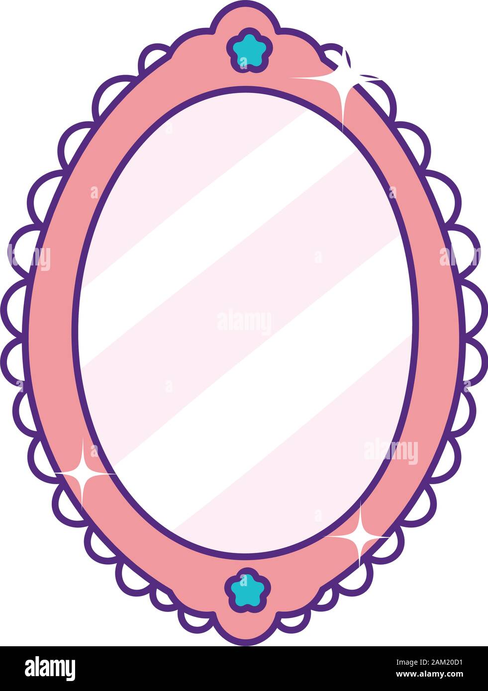 Mirror Clip Art Cute Premium Vector | Cute Little Girl Looking In The