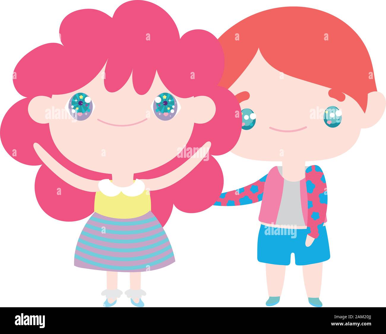 Anime Kids Holding Hands