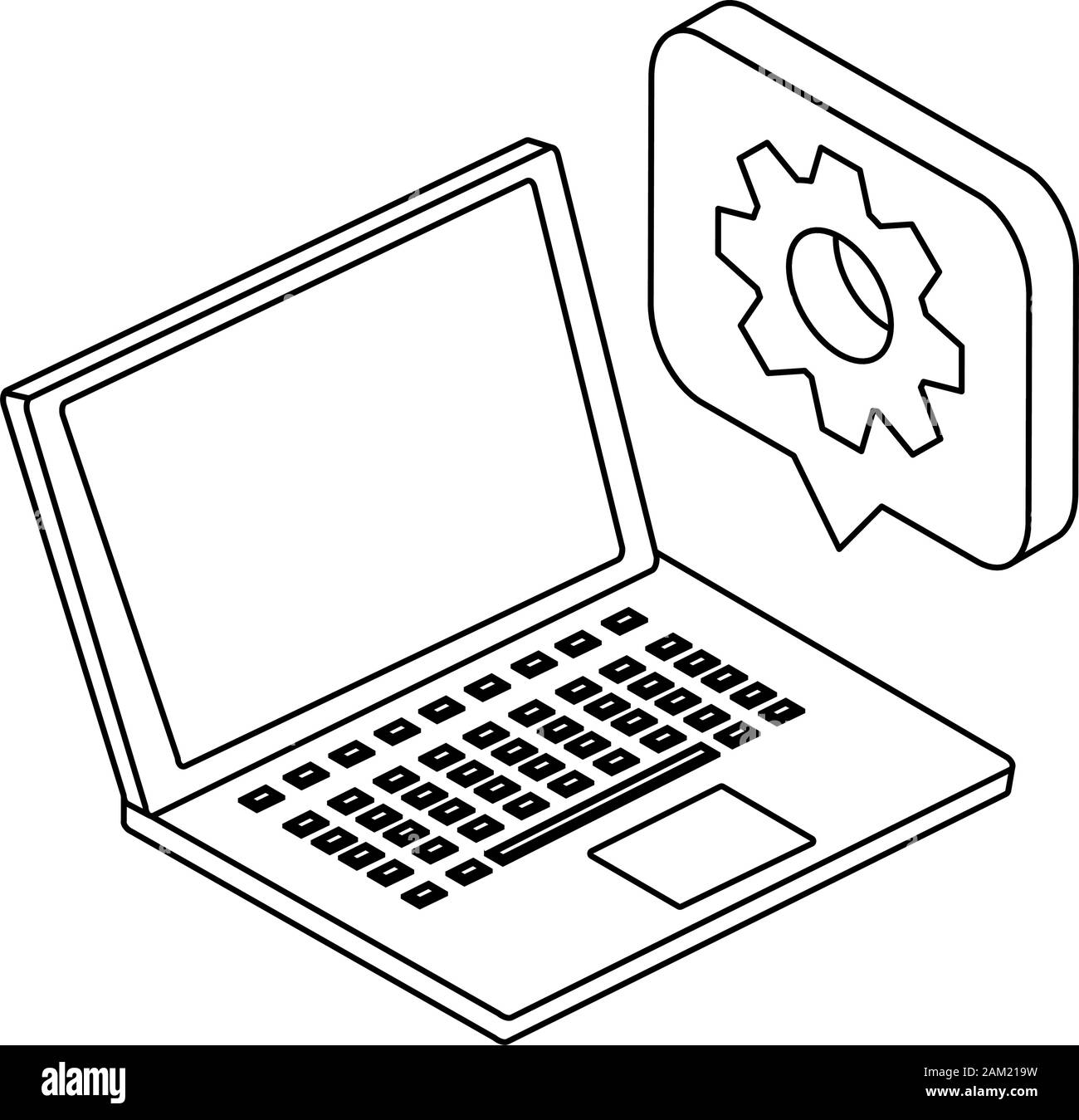 open laptop on white background vector illustration design Stock Vector ...