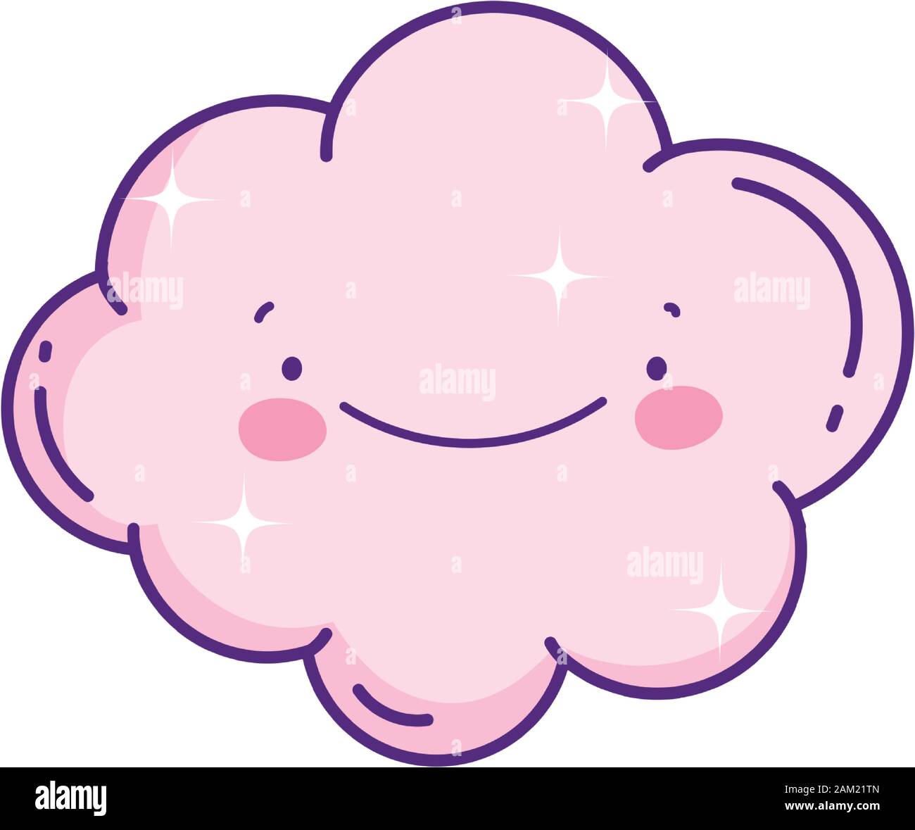 cute pink cloud cartoon decoration vector illustration Stock Vector ...