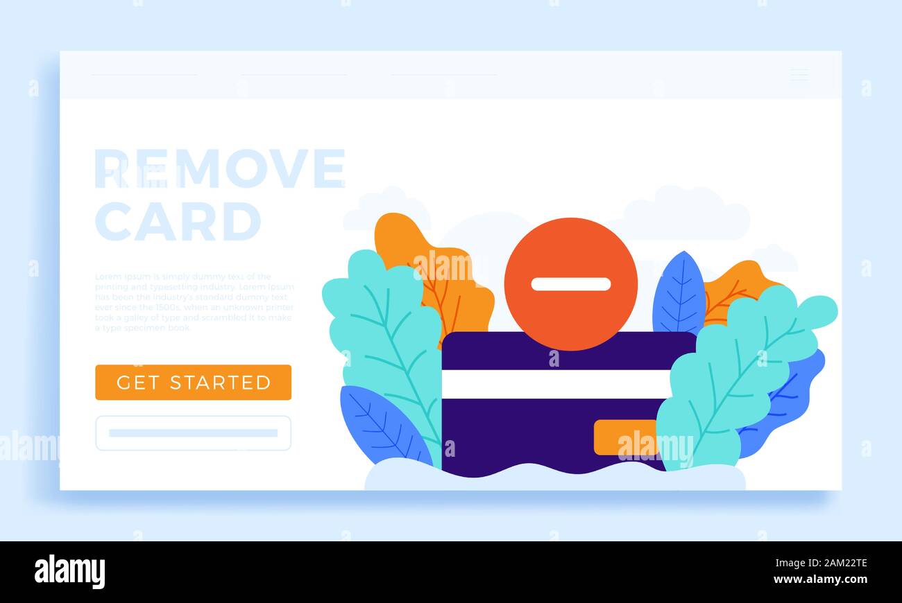 Remove Credit Card Vector stock illustration isolated for landing page ...