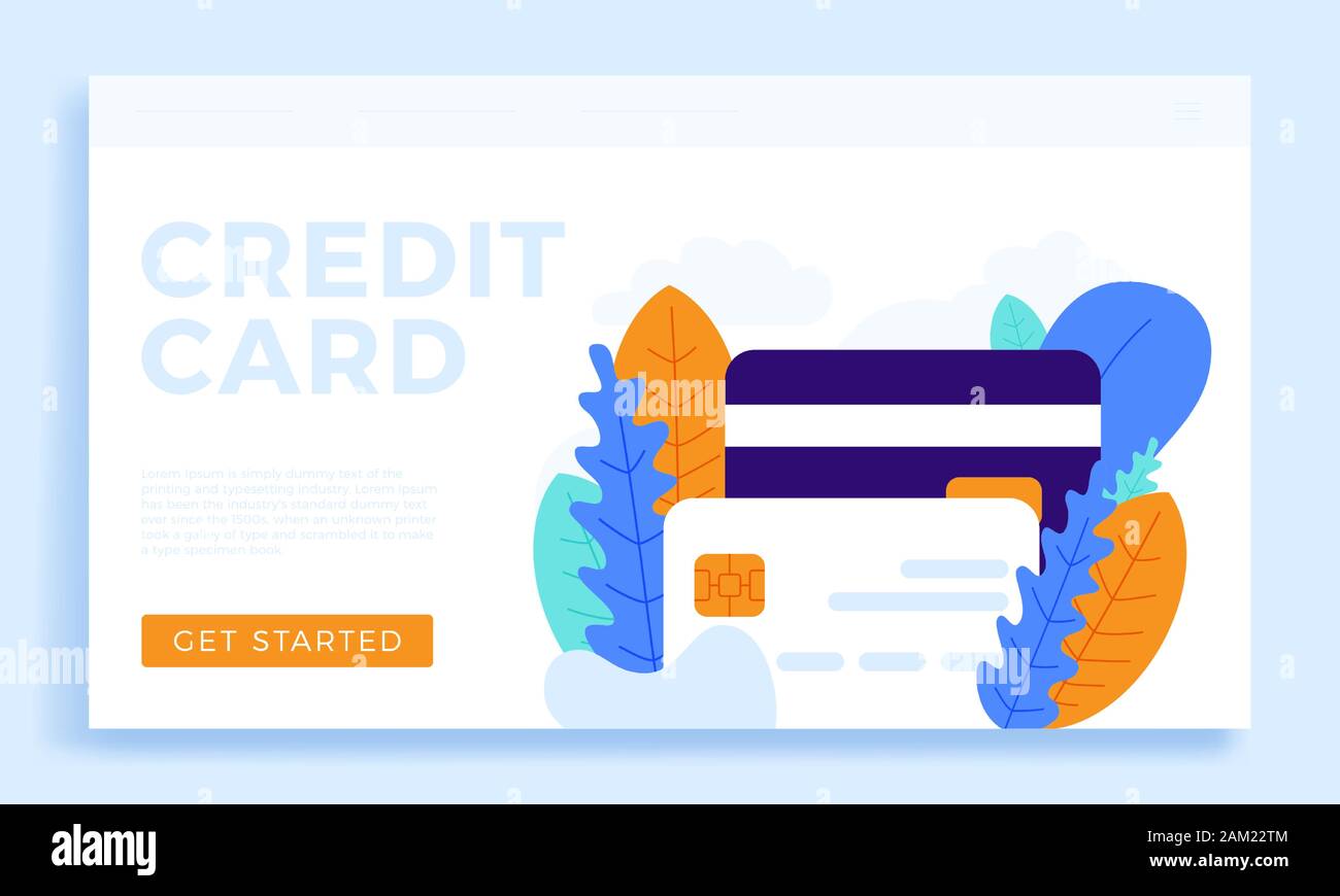 Credit card vector stock illustration for landing page or presentation ...