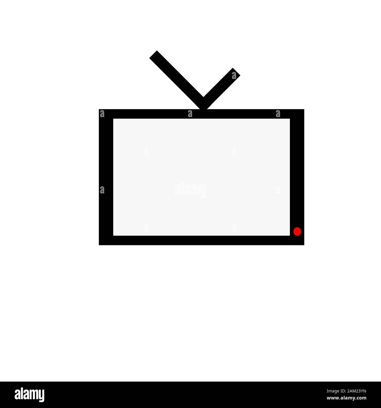 Tv Icon vector illustration in flat style isolated on white background. Television symbol for ...