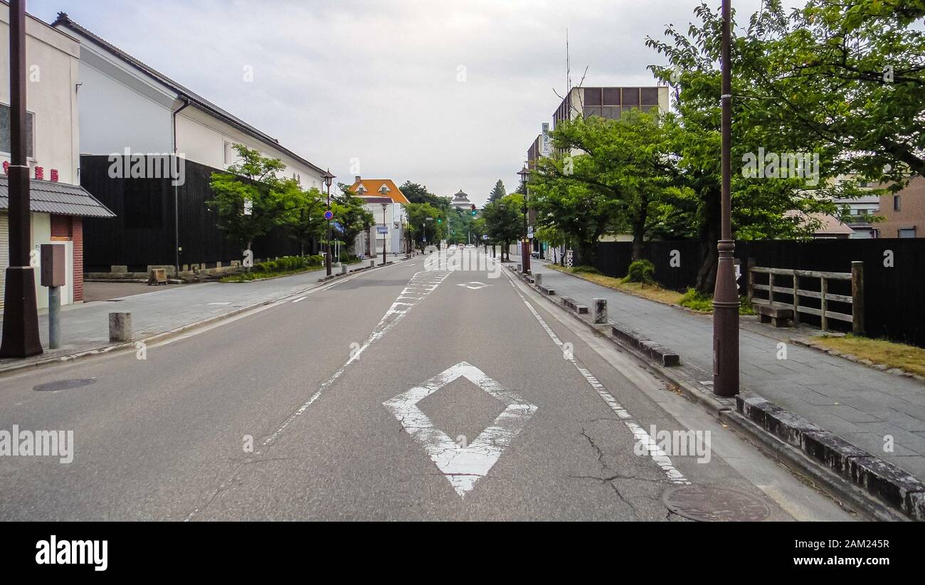 Aizu-Wakamatsu Castle, aka Tsuruga Castle. A concrete replica of a ...