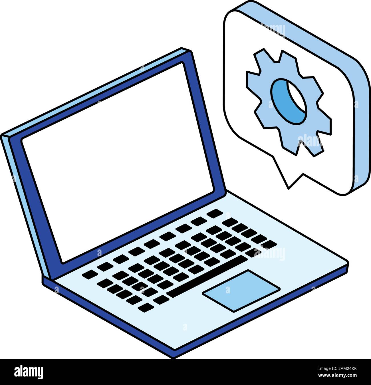 open laptop on white background vector illustration design Stock Vector ...