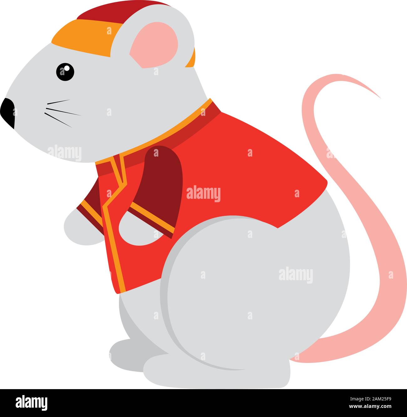 cute rodent rat with chinese clothes Stock Vector Image & Art - Alamy
