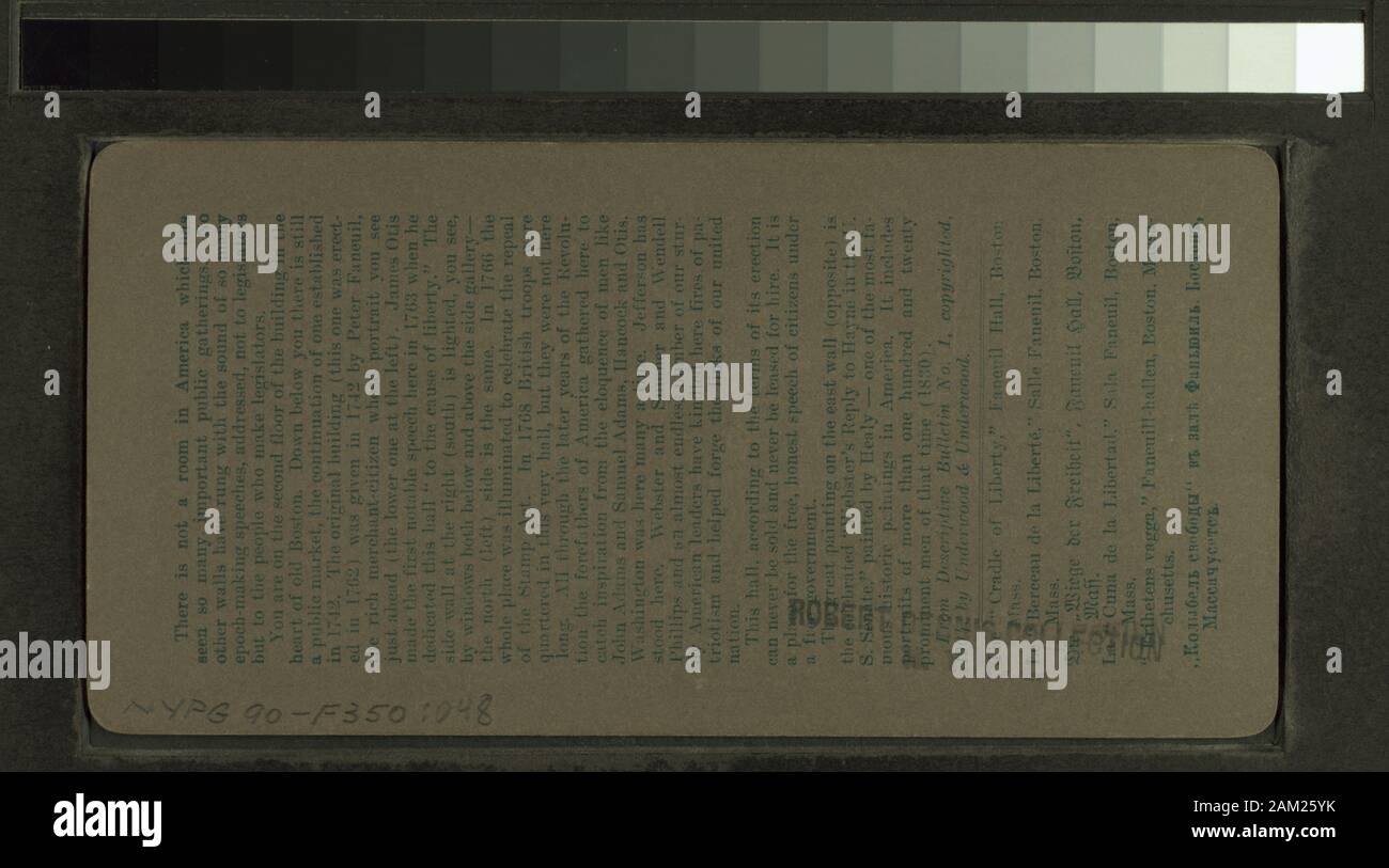 The cradle of liberty, interior, Faneuil Hall, Boston-scene of epoch ...