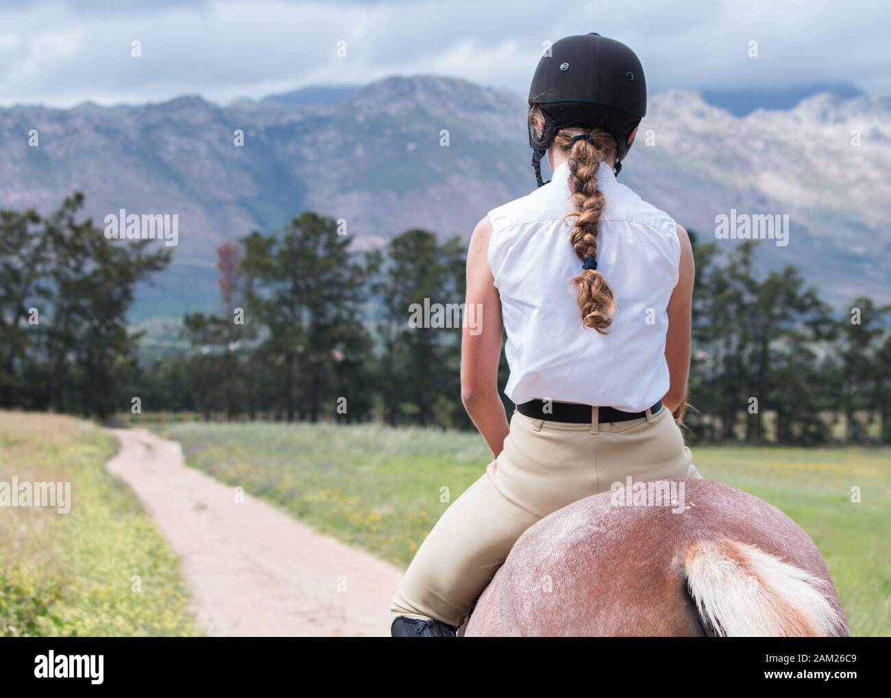Woman girl riding bareback hi-res stock photography and images - Alamy