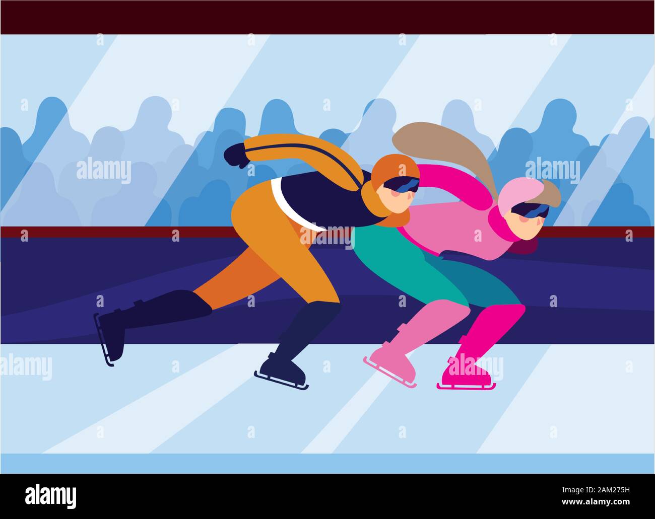 Female Speed Skater Stock Vector Images - Alamy