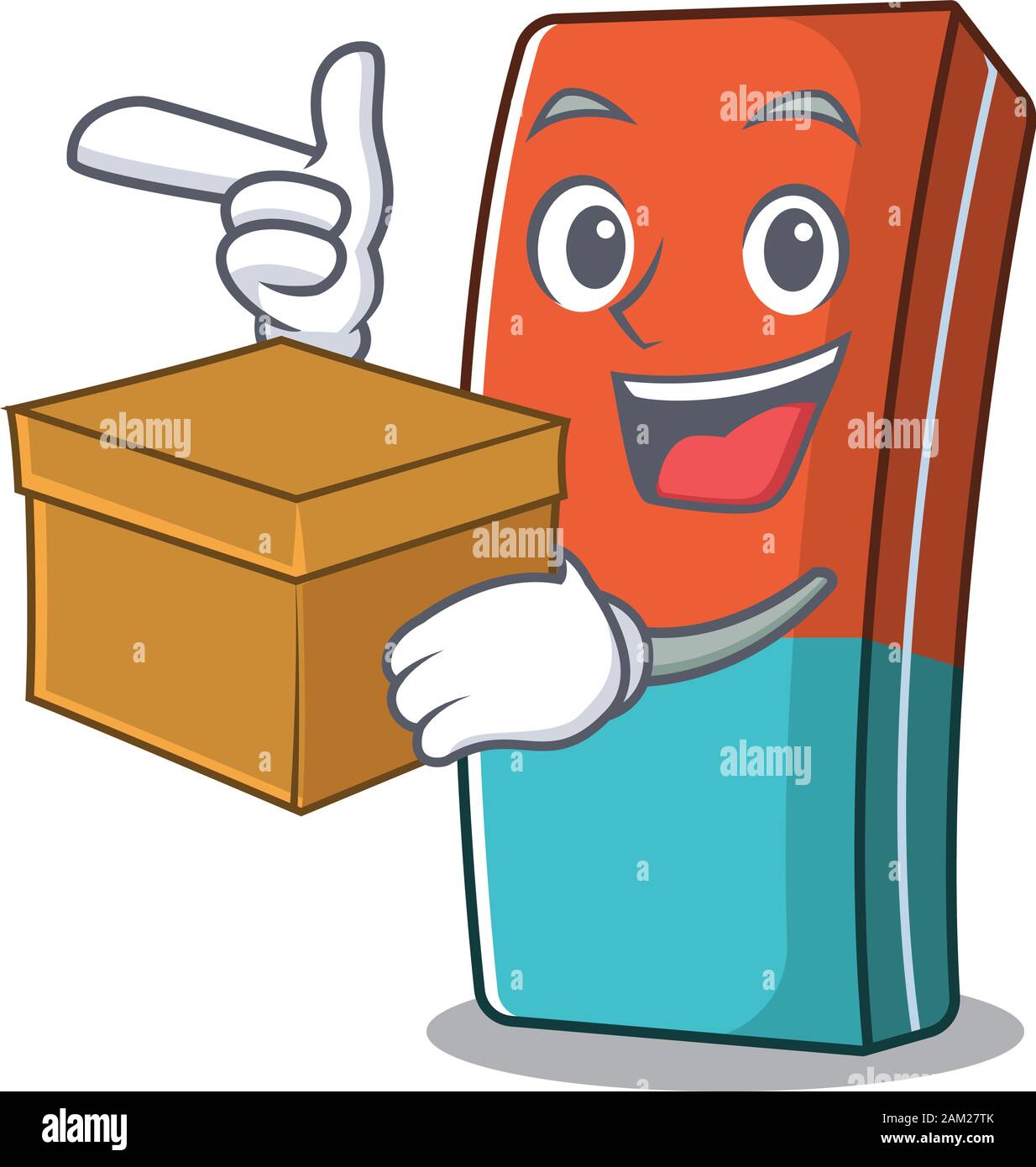 Cute eraser cartoon character having a box Stock Vector Image & Art - Alamy