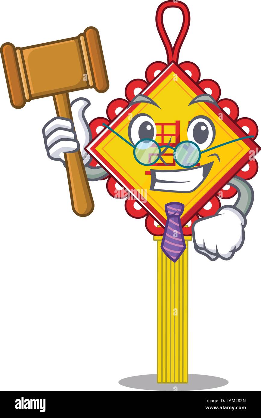 Smart Judge chinese knot in mascot cartoon character style Stock Vector ...