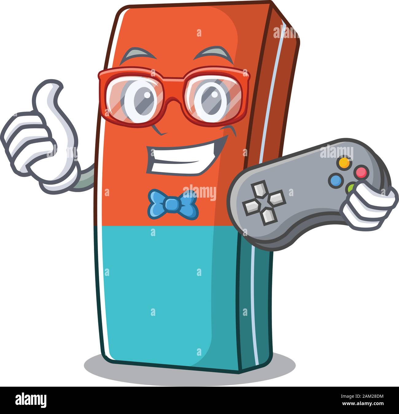 Smiley gamer eraser cartoon with mascot style Stock Vector Image & Art ...