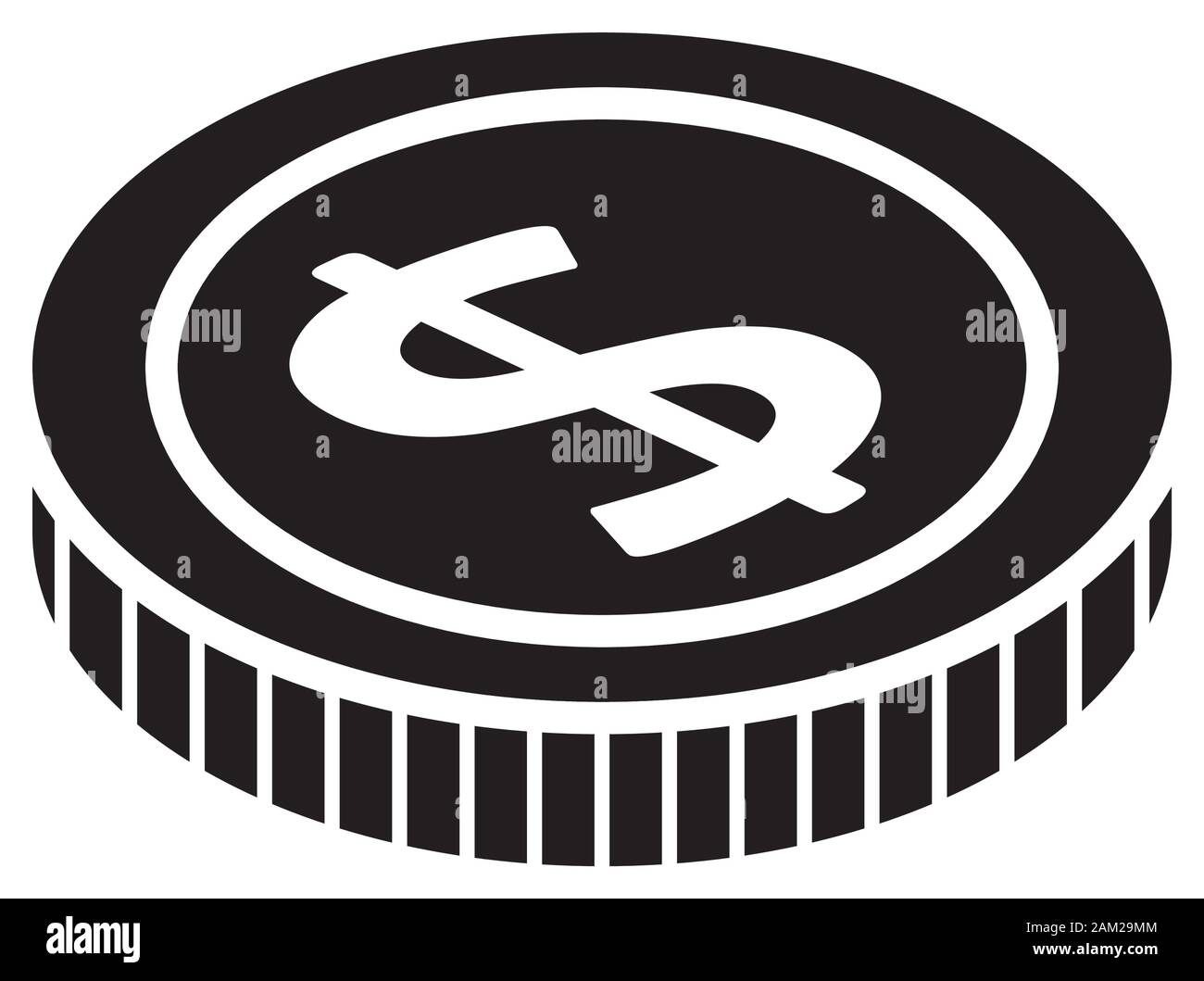 silhouette of coin money cash isolated icon Stock Vector Image & Art ...