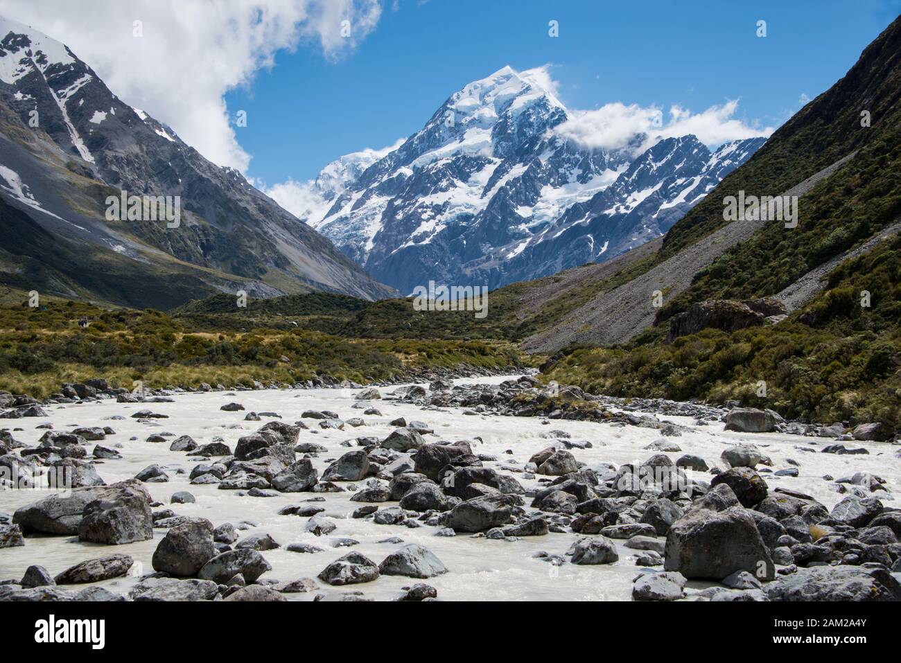Hooker Valley Track at Mount Cook National Park Stock Photo - Alamy