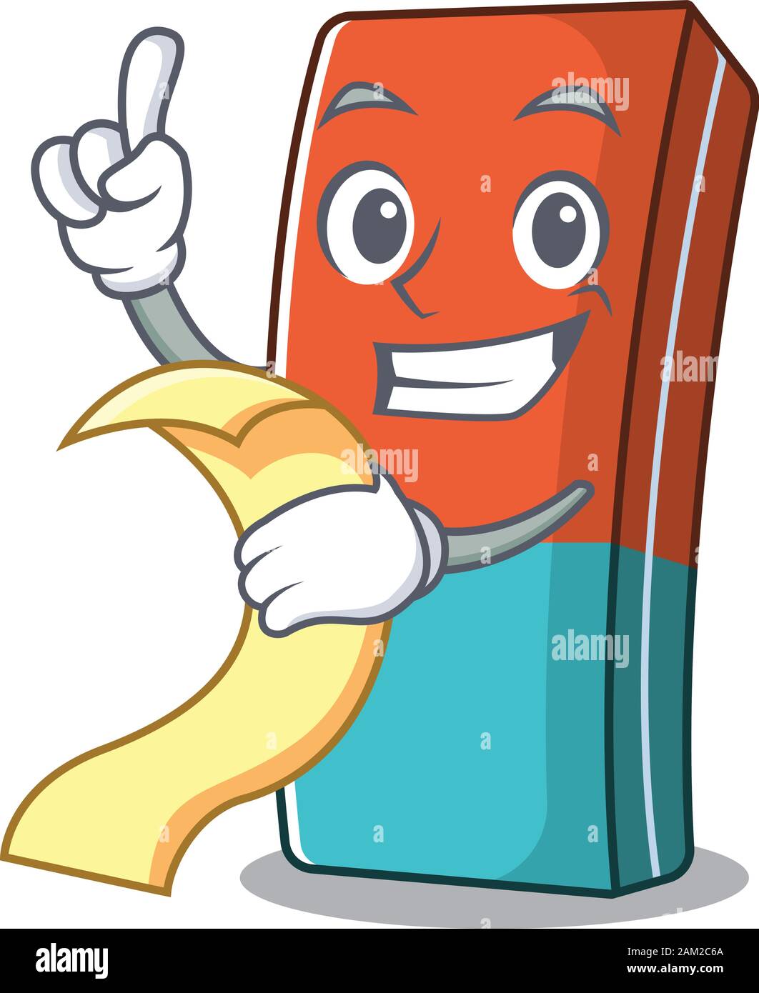 A funny cartoon character of eraser with a menu Stock Vector Image ...
