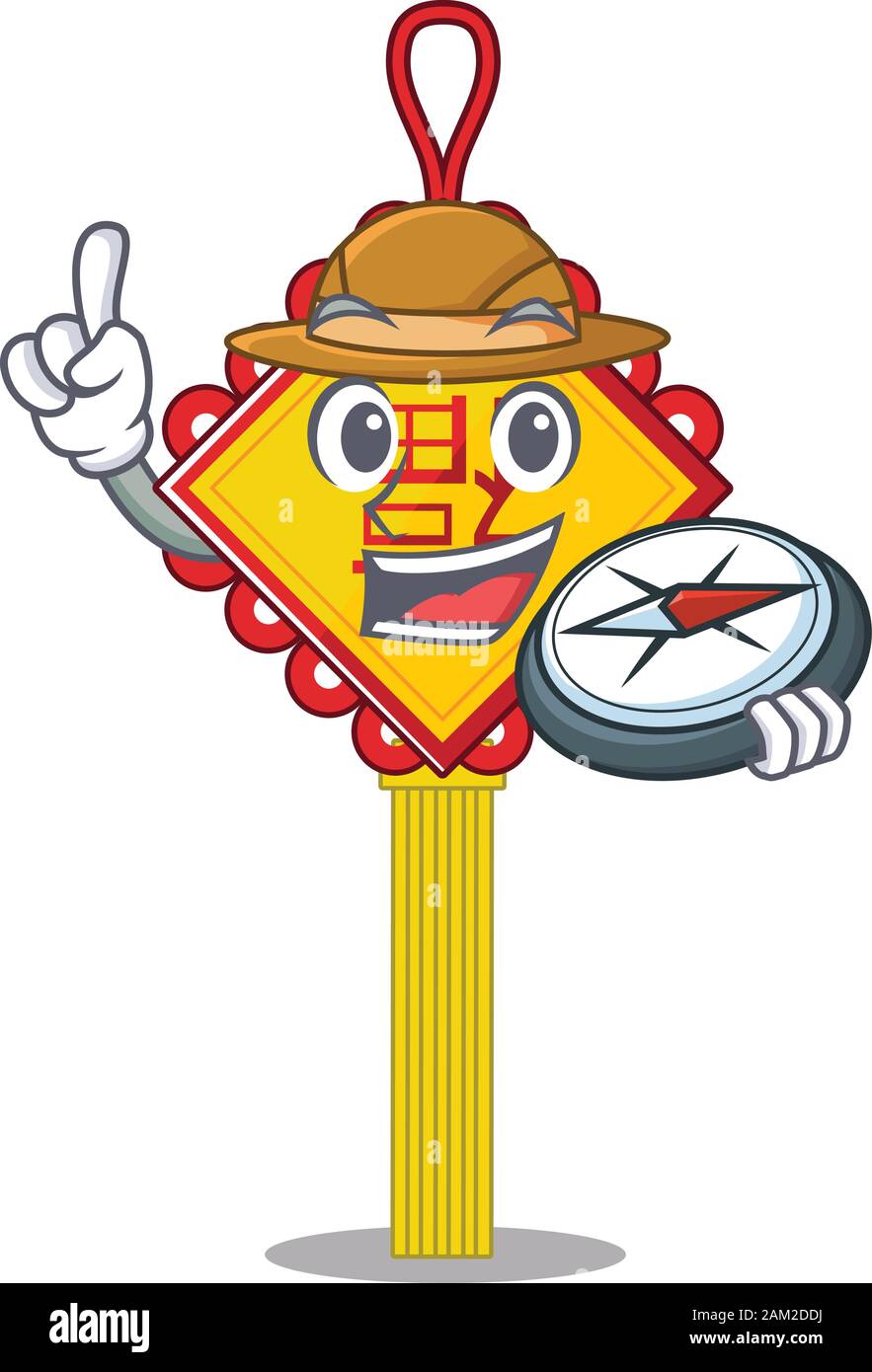 Chinese knot stylized Explorer having a compass Stock Vector Image ...