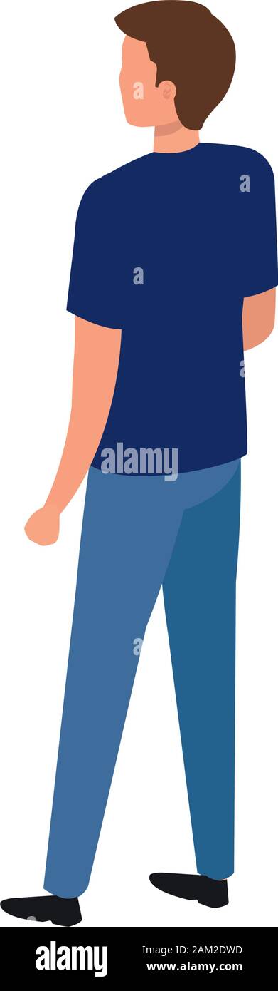 back young man avatar character icon Stock Vector Image & Art - Alamy