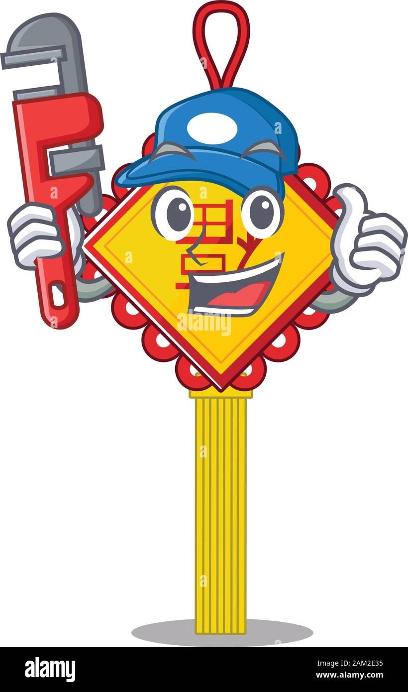 Cool Plumber chinese knot on mascot picture style Stock Vector Image ...