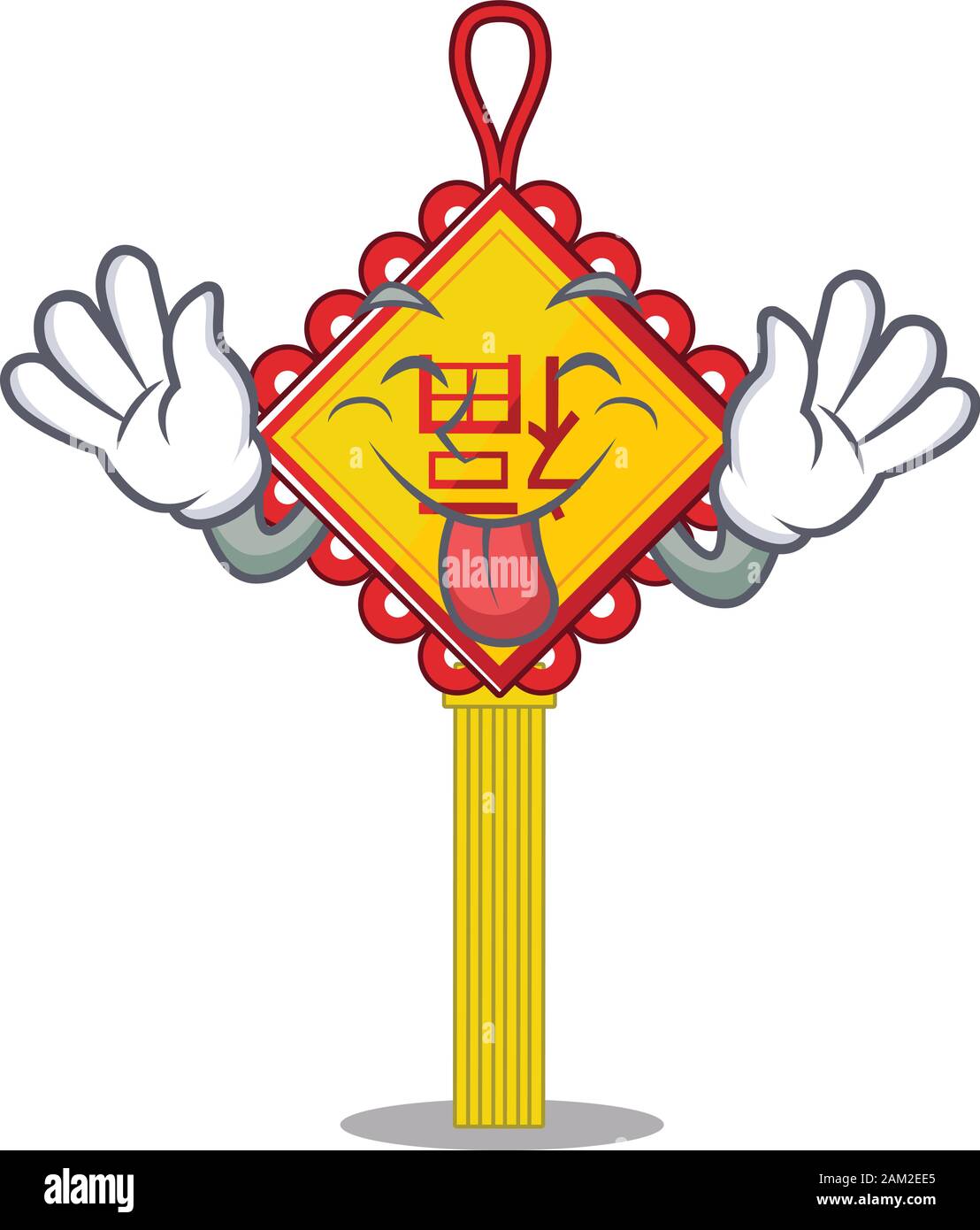 Cute chinese knot cartoon mascot style with Tongue out Stock Vector ...