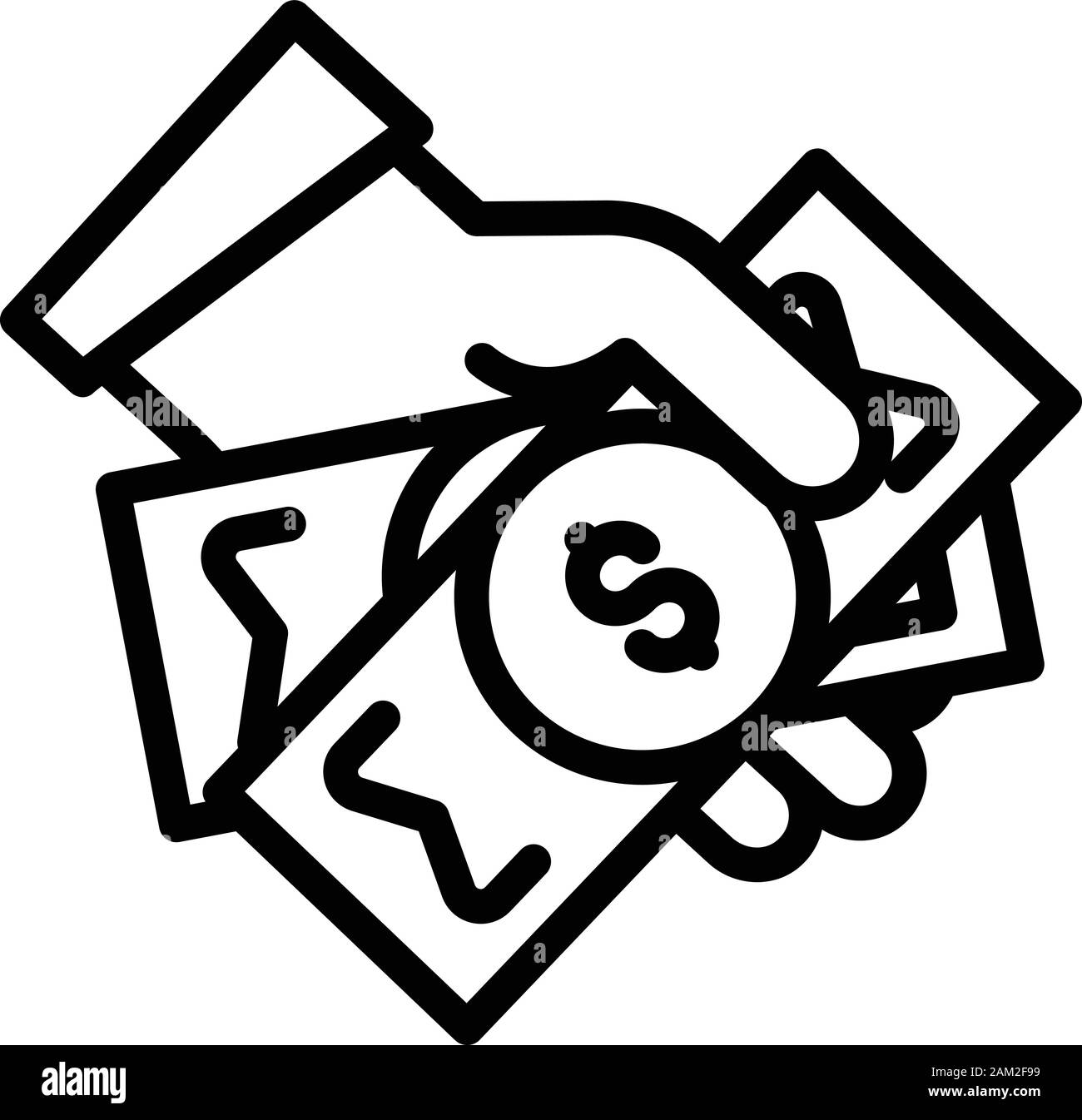 Hand take corruption money icon, outline style Stock Vector Image & Art ...
