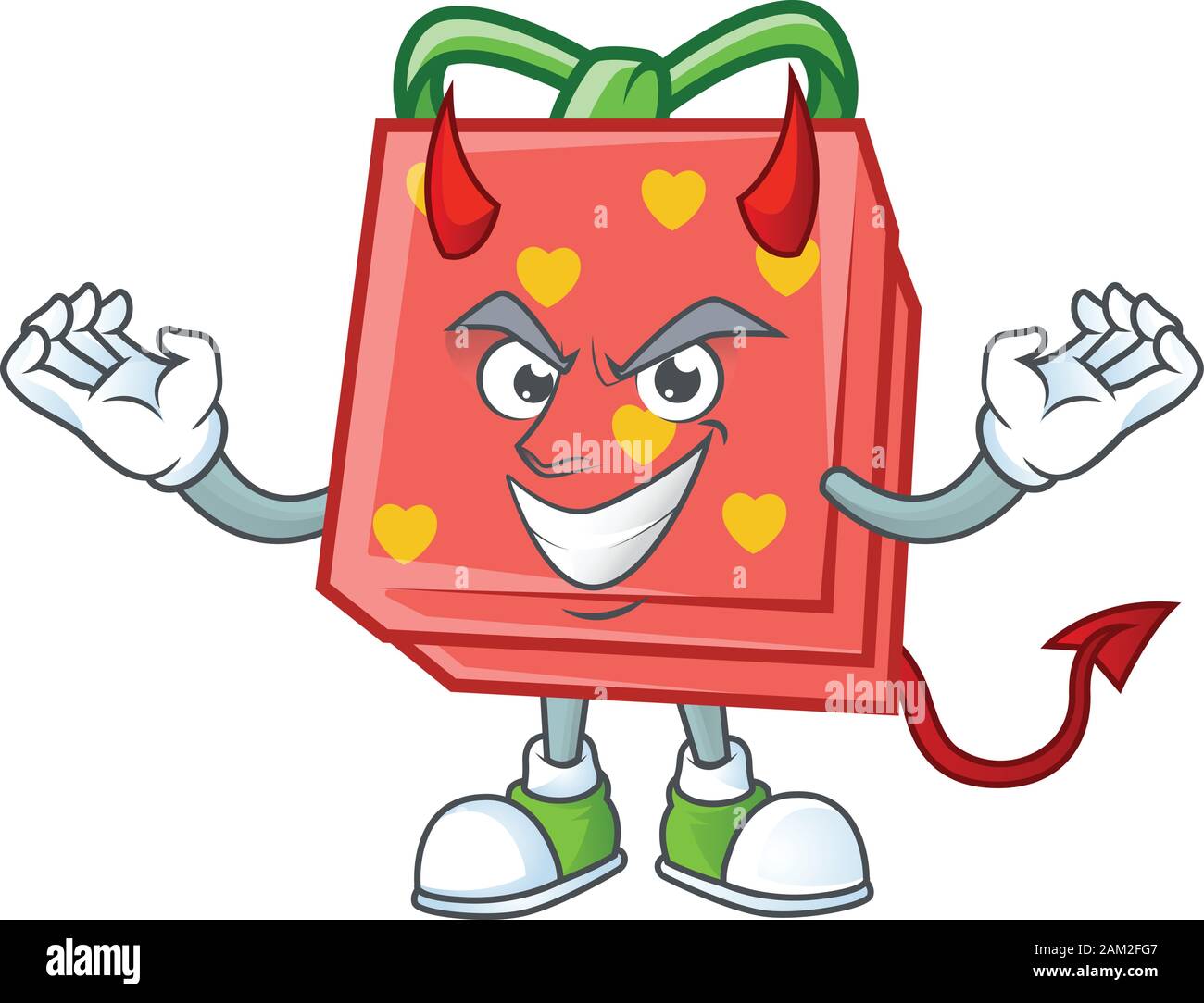 Devil love gift red Cartoon character design Stock Vector Image & Art ...