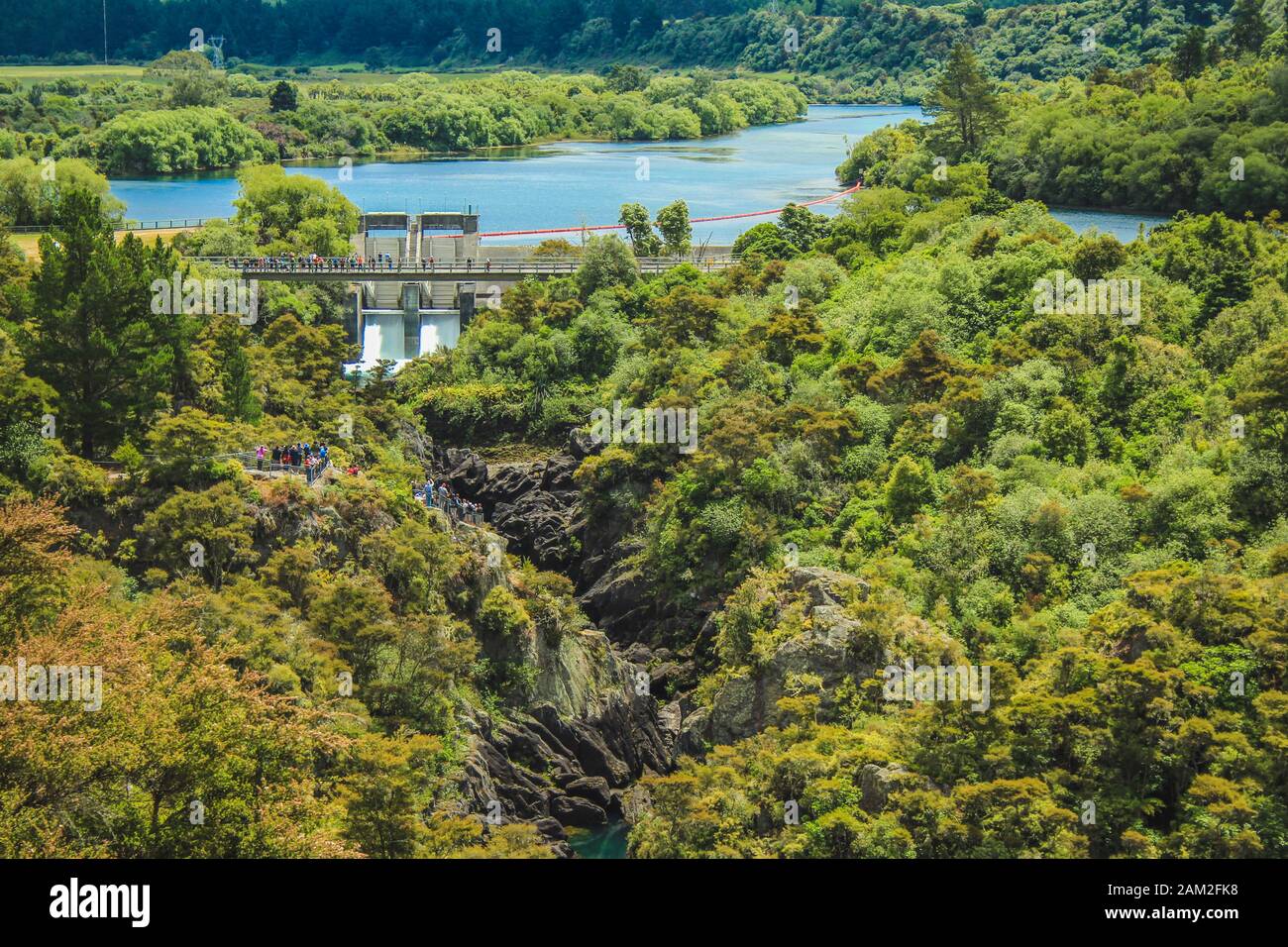 View over Aratiatia Rapids in Taupo, North Island, New Zealand Stock ...