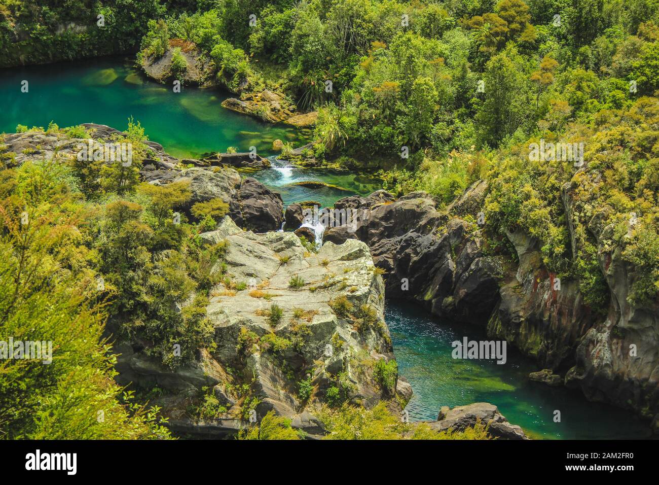 View over Aratiatia Rapids in Taupo, North Island, New Zealand Stock ...