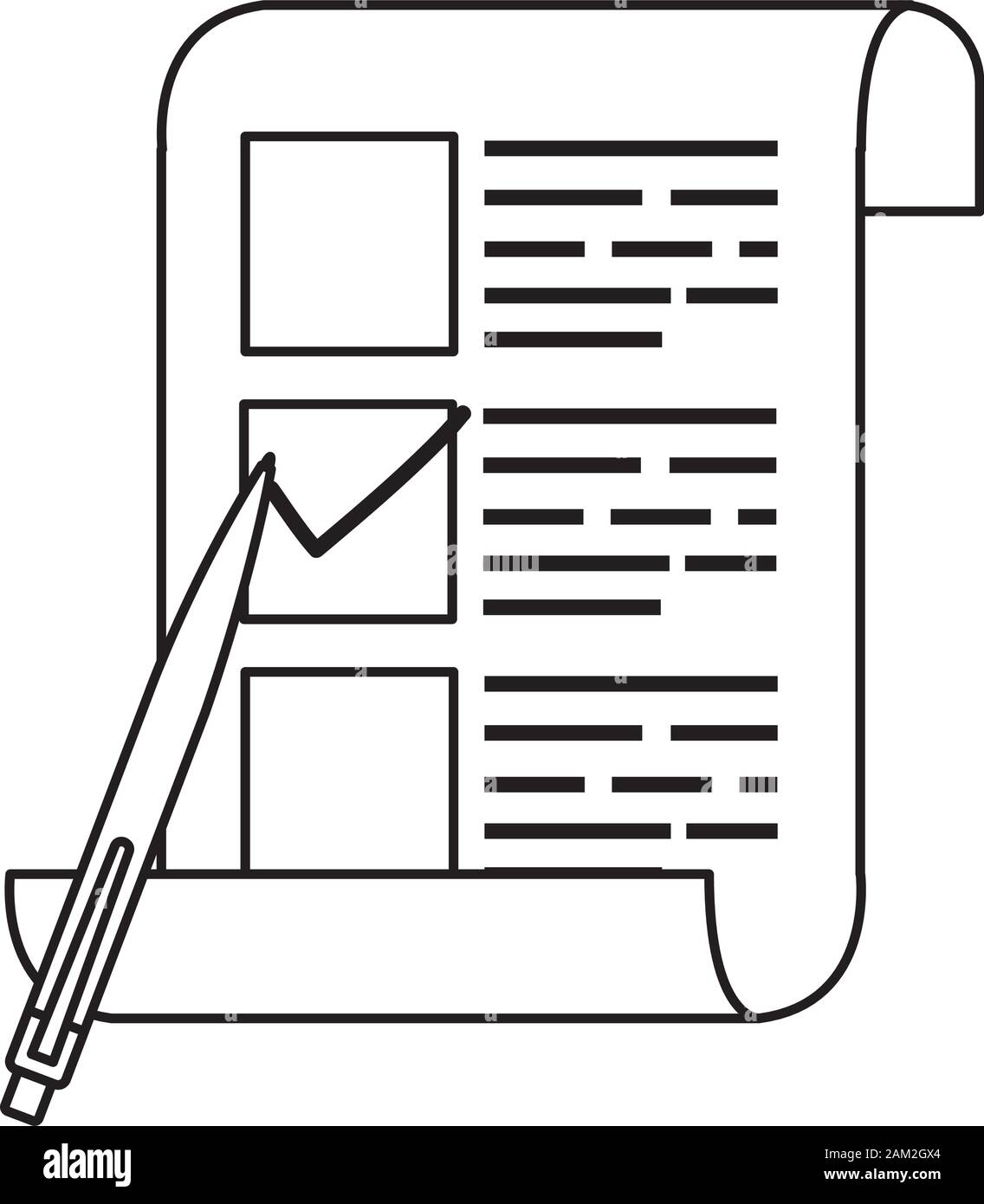 vote form with pen line style icon Stock Vector Image & Art - Alamy