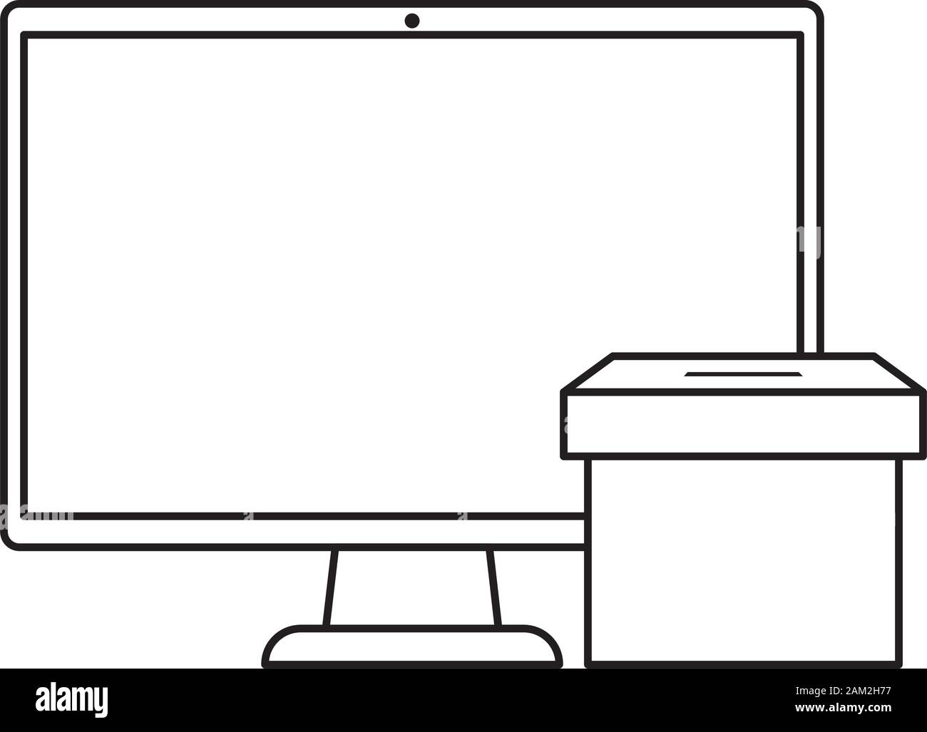 Computer ballot box isolated Stock Vector Images - Alamy