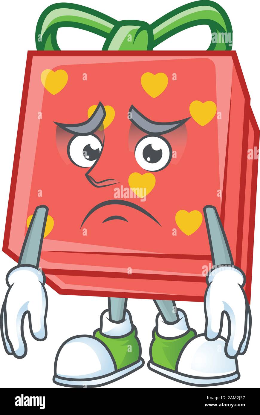A picture of love gift red showing afraid look face Stock Vector Image ...