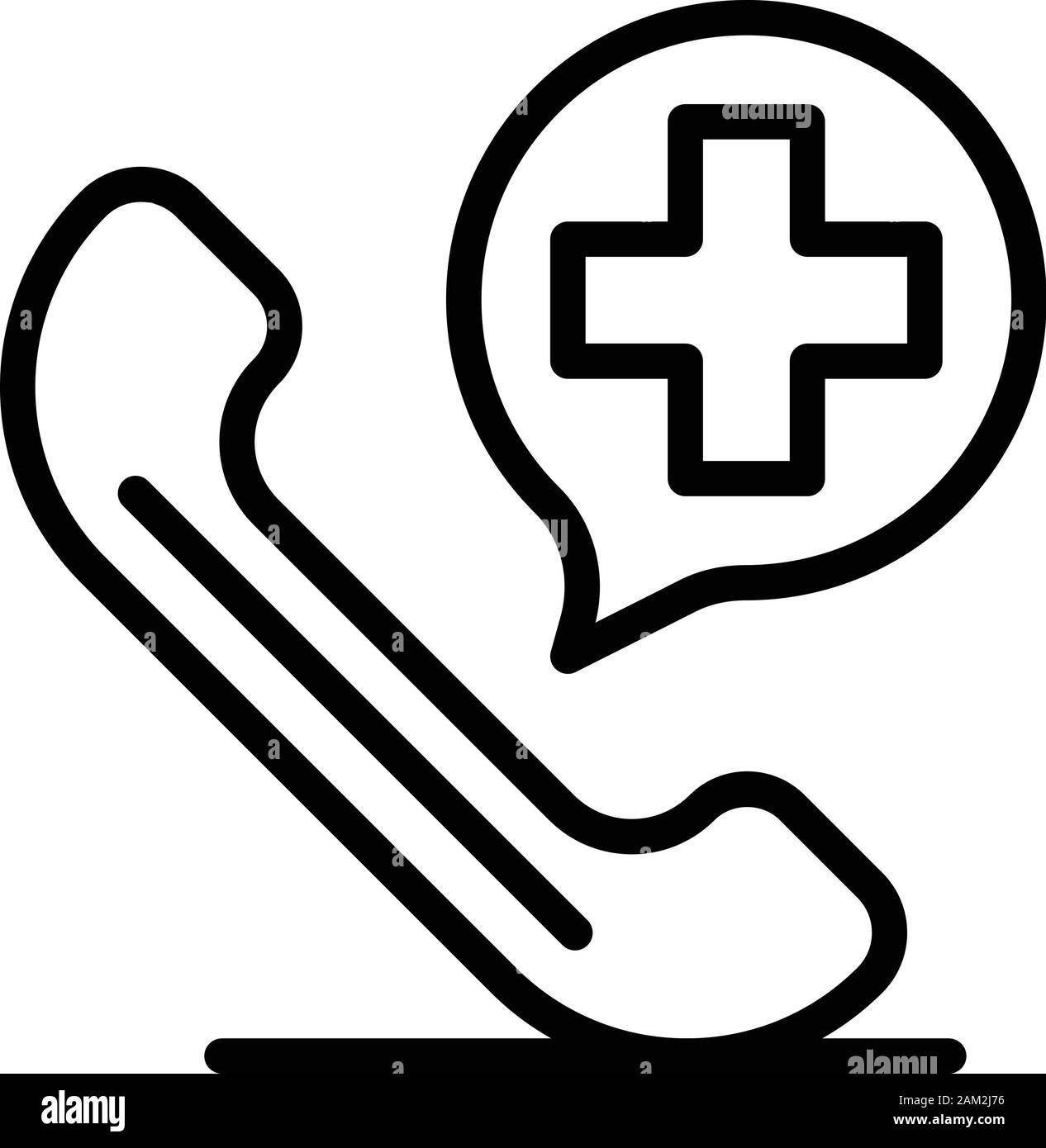 Emergency Call Icon Hotline Support Linear Icon. Fire Emergency Call.