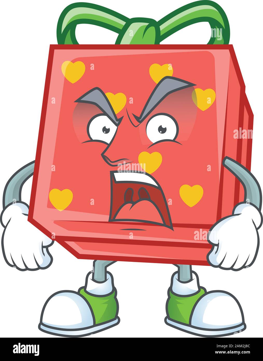 Love gift red cartoon character design having angry face Stock Vector ...