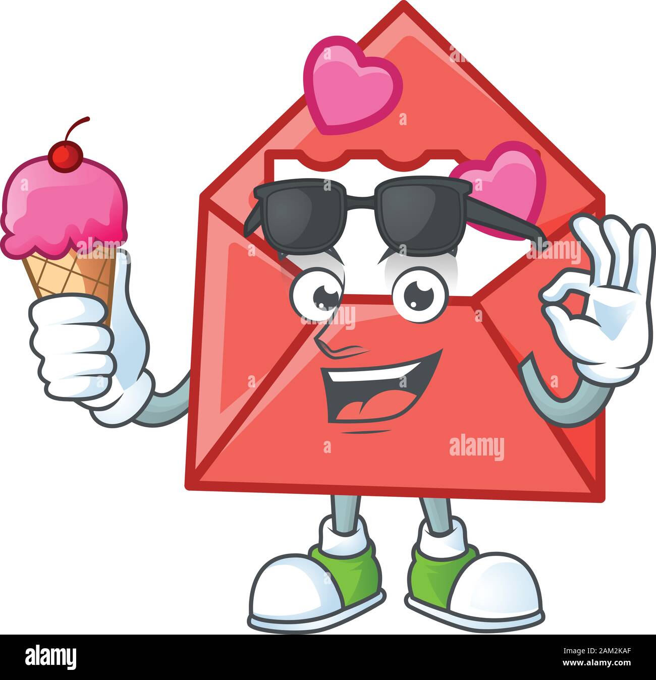 Love letter mascot cartoon design with ice cream Stock Vector Image ...