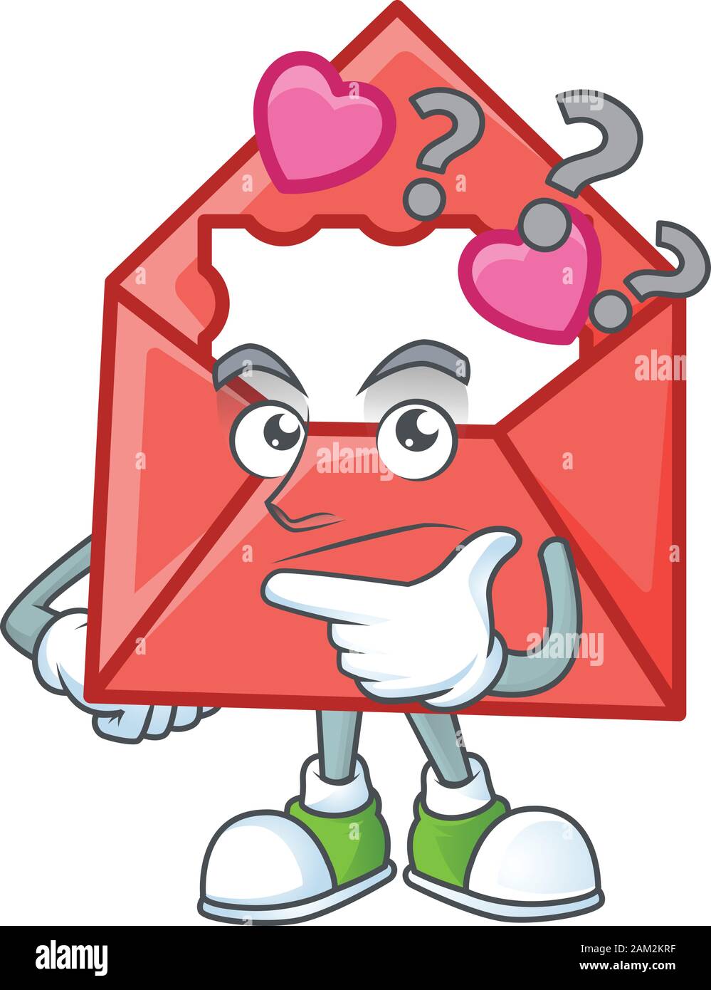 Love letter cartoon mascot style with confuse gesture Stock Vector ...