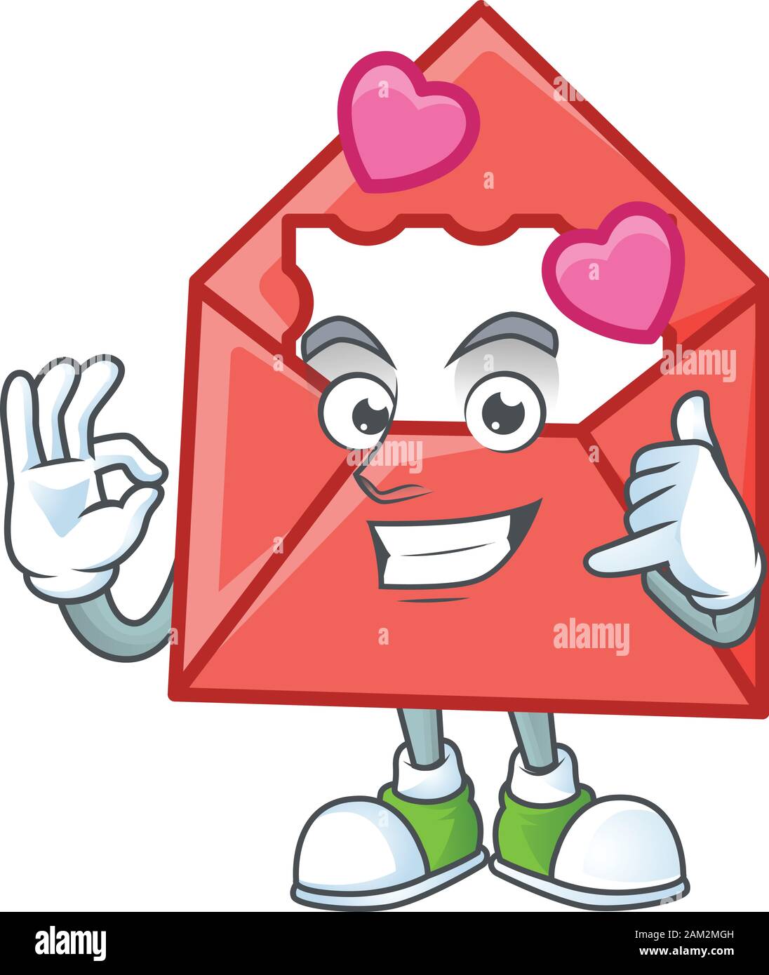 Call me funny love letter mascot picture style Stock Vector Image & Art ...