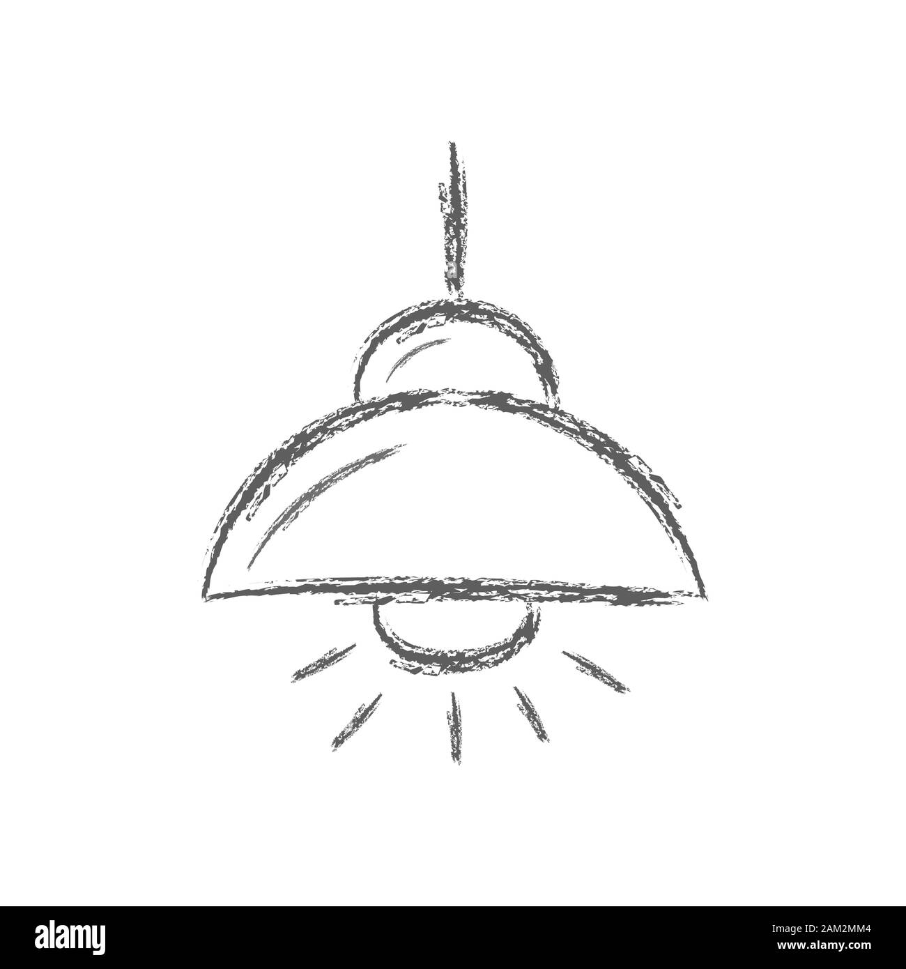 Pencil sketch of the lampshade with a lamp. Isolated on a white ...