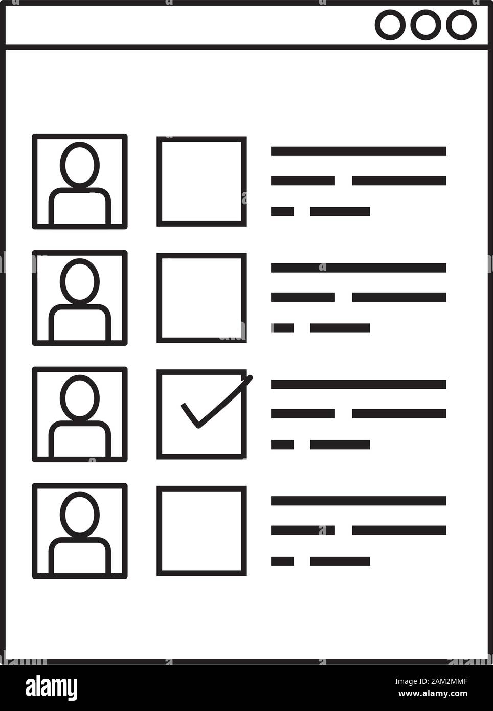 vote form with candidates isolated icon Stock Vector Image & Art - Alamy